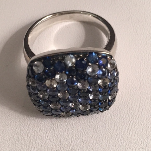Effy | Jewelry | Effy 925 Splash Blue Sapphire Square Ring | Poshmark